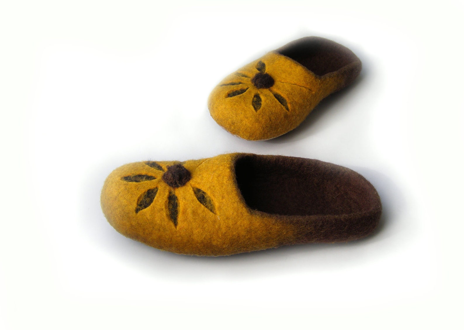 Women Felted Wool Slippers Flower / Handmade Wool Clogs/ - Etsy