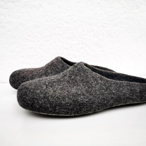 Family Slippers Set 2 Pairs of Natural Felted Wool Grey House Shoes - Etsy