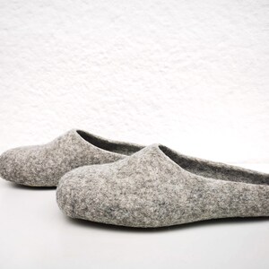 Family Slippers Set 2 Pairs of Natural Felted Wool Grey House Shoes - Etsy