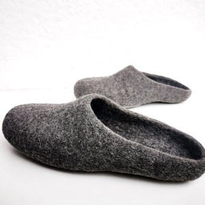 Family Slippers Set 2 Pairs of Natural Felted Wool Grey House Shoes - Etsy