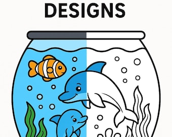 Printable Fish Tank Coloring Pages | Digital Download Aquarium Coloring ...