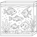 Printable Fish Tank Coloring Pages | Digital Download Aquarium Coloring ...