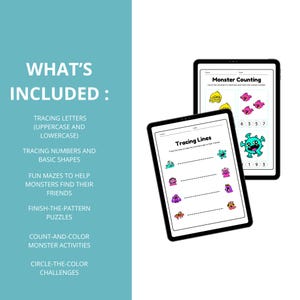 Monster Activity Book for Kids – Fun Tracing, Coloring, Mazes, Letters ...