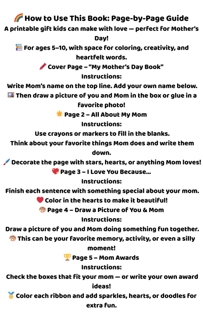 Editable Mother’s Day Book | Printable Kids Activity | Fill-in-the ...