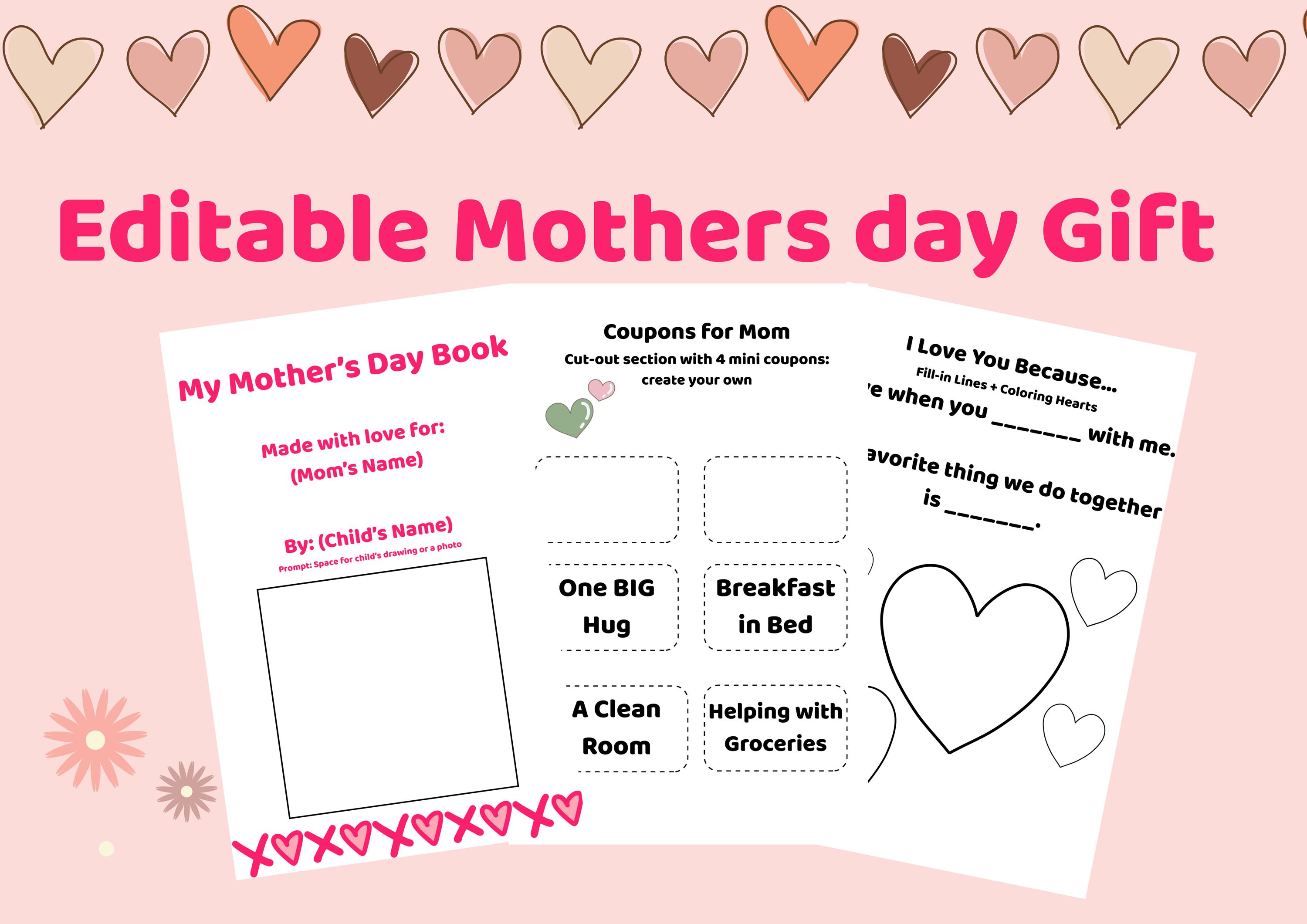 Editable Mother’s Day Book | Printable Kids Activity | Fill-in-the ...