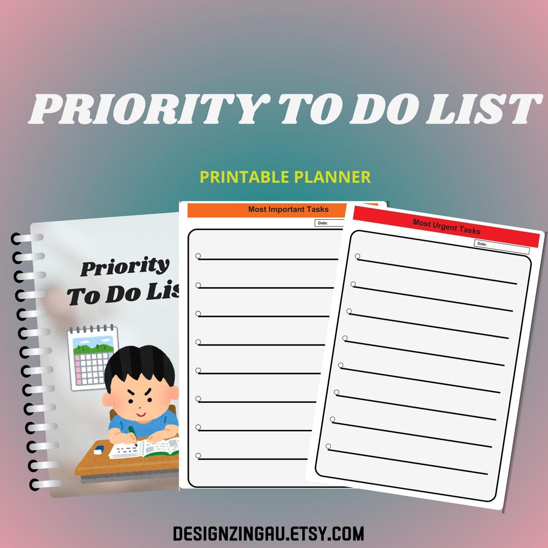 Priority To-do List | Printable Task Organizer | Daily Productivity ...