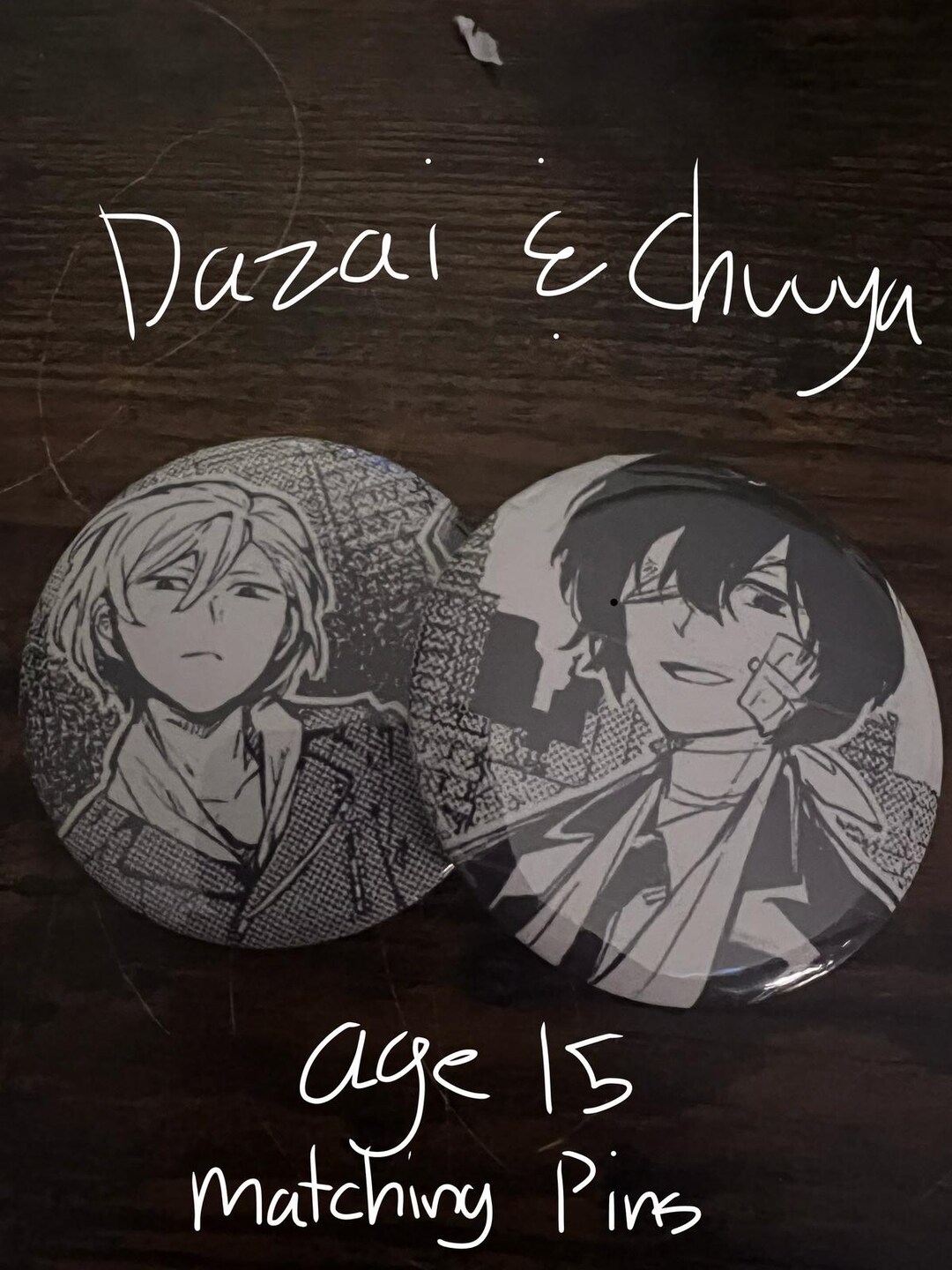 BSD 15 ,, SKK Dazai and Chuuya Friendship Matching Pins - Etsy