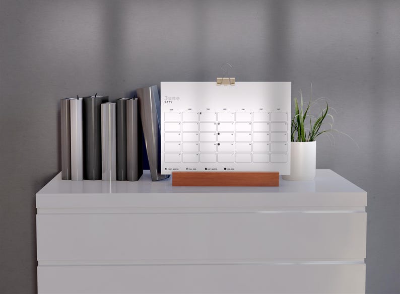 2025 Lunar Calendar Printable - Moon Phases Planner - Fillable and ...