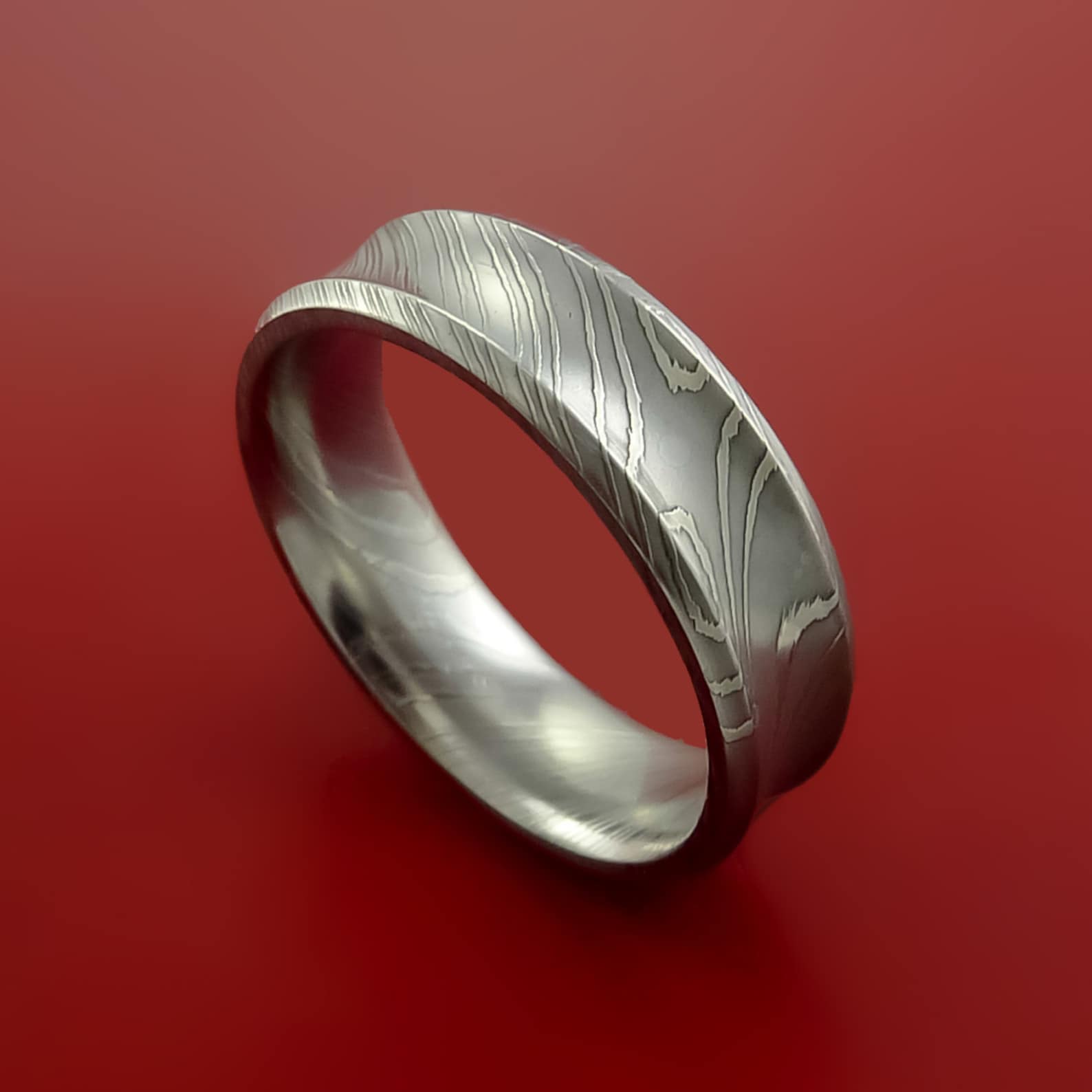 Damascus Steel Ring Wedding Band Genuine Unique Style - Etsy