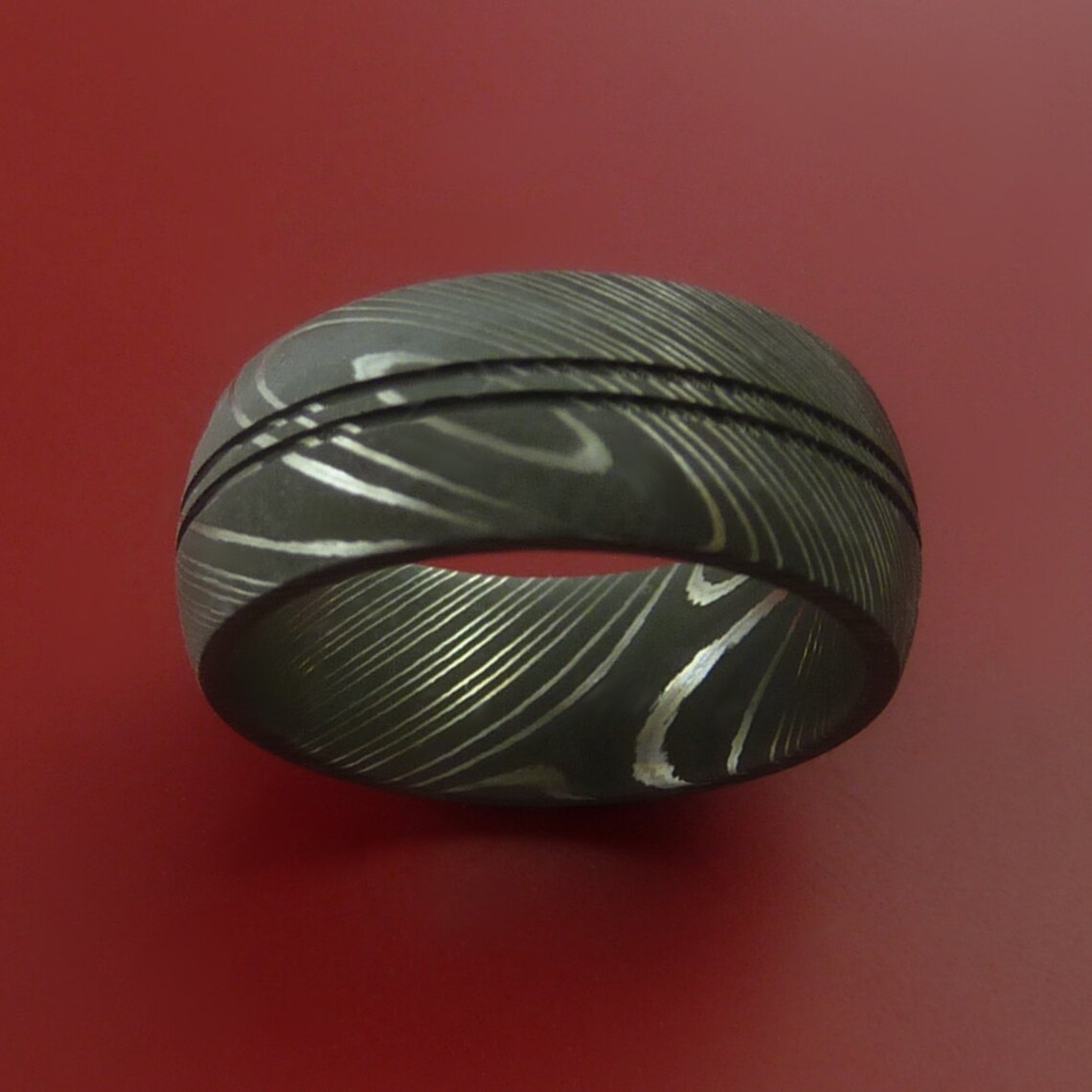 Damascus Steel Ring Wedding Band Genuine Craftsmanship - Etsy