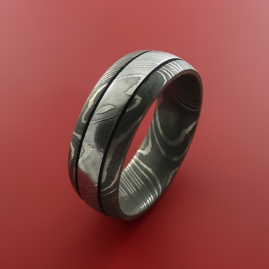 Damascus Steel Ring Wedding Band Genuine Craftsmanship - Etsy