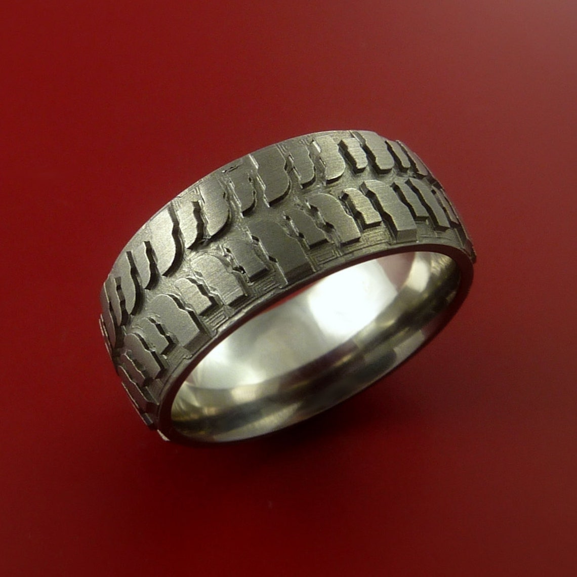 Titanium Carved Design Ring Bold Unique Band Custom Made to - Etsy