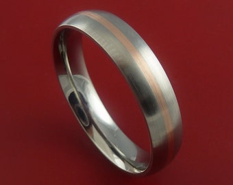 Titanium and Copper Ring Custom Made Band Hammer Finish and | Etsy