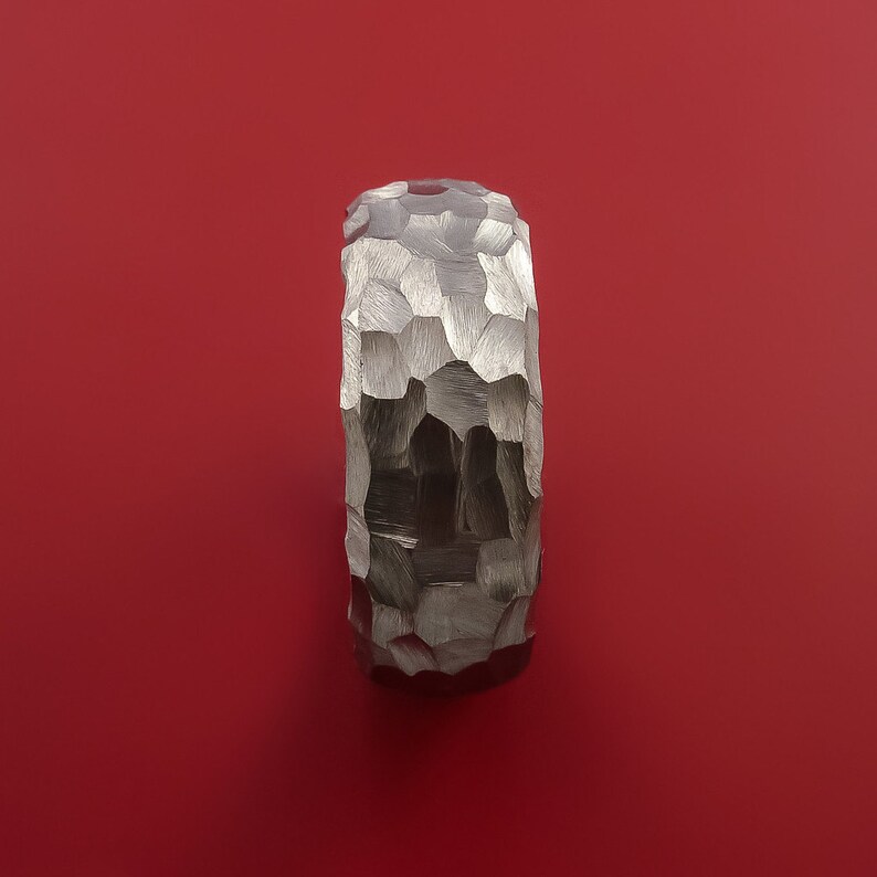 Titanium Modern Style Rock Hammer Finish Band Ring Custom Made | Etsy