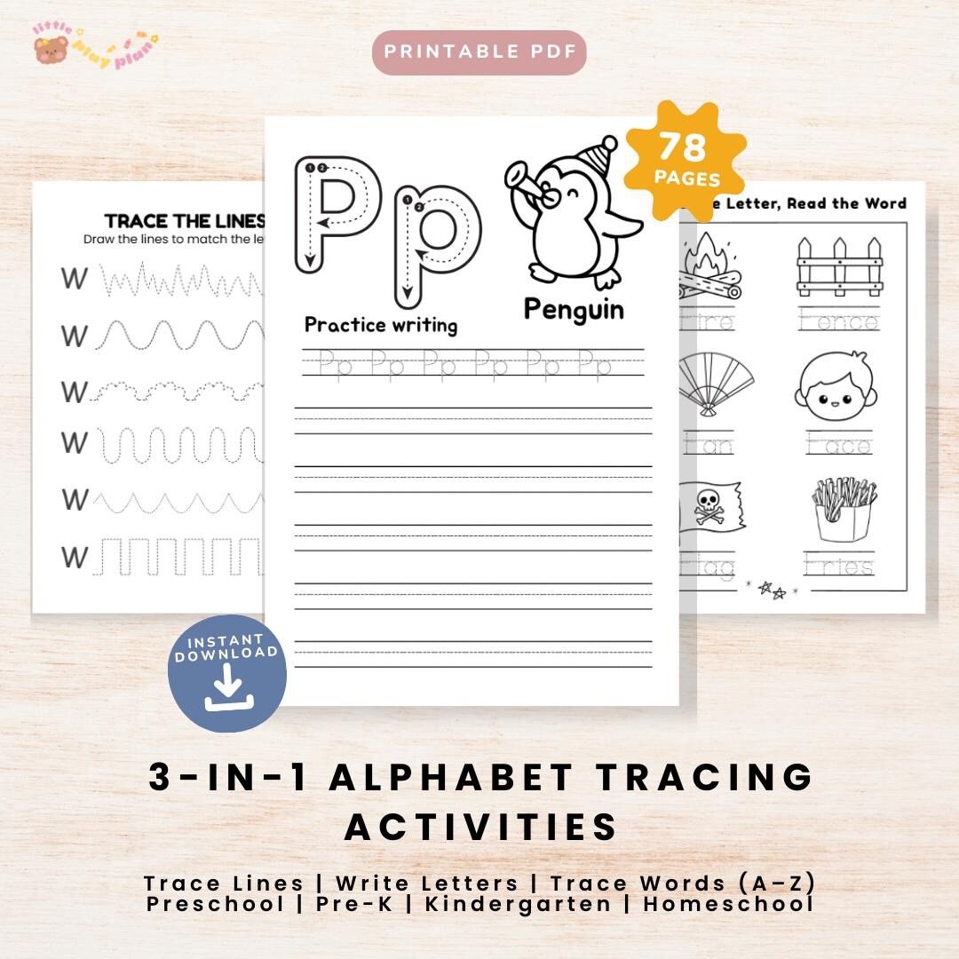 Alphabet Tracing Worksheets PDF – Line Tracing, Letter Writing ...