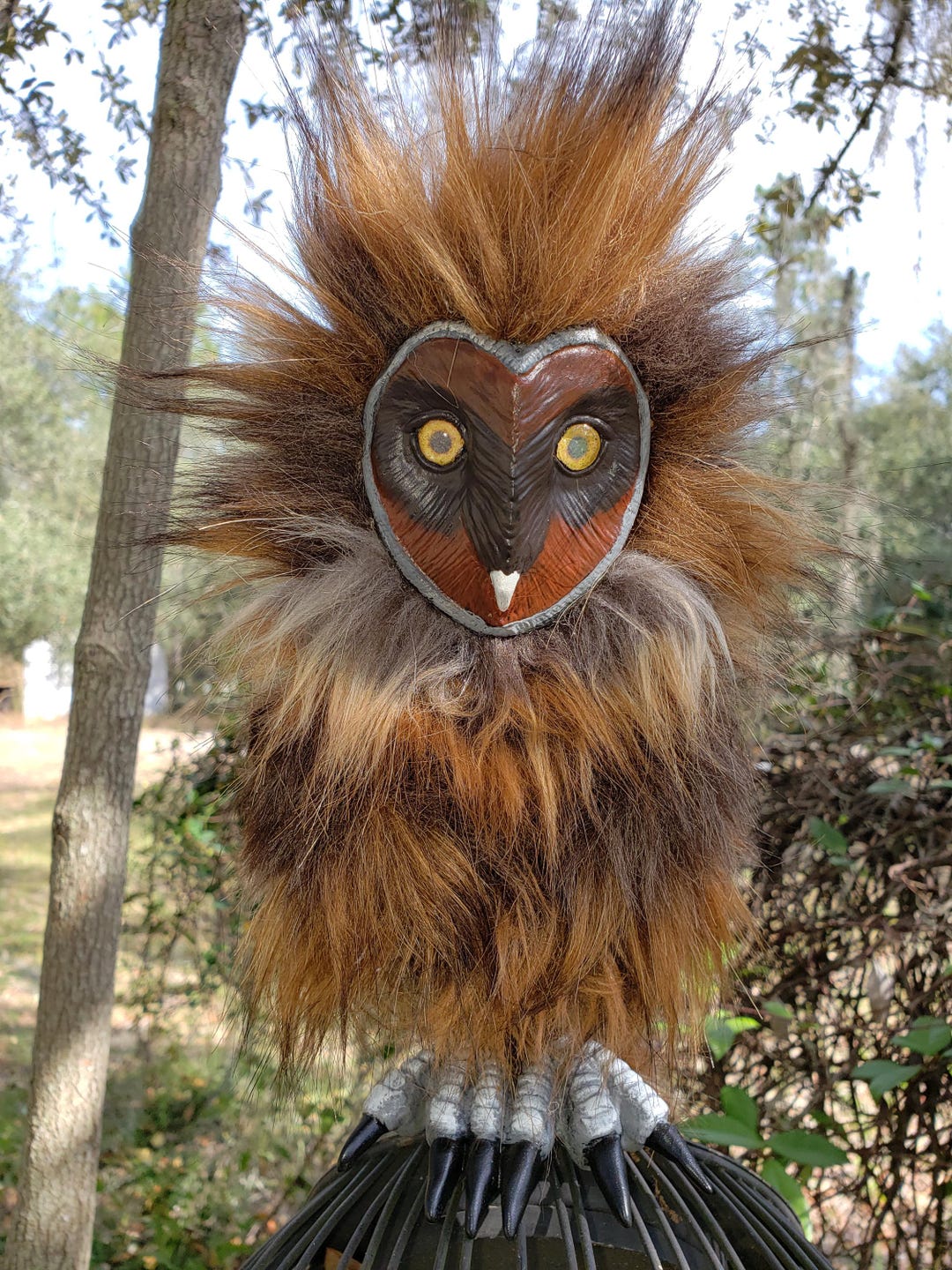 LARGE AVIAN: Darkphase Barn Owl Woodbaby,handmade Shoulder-sitting ...