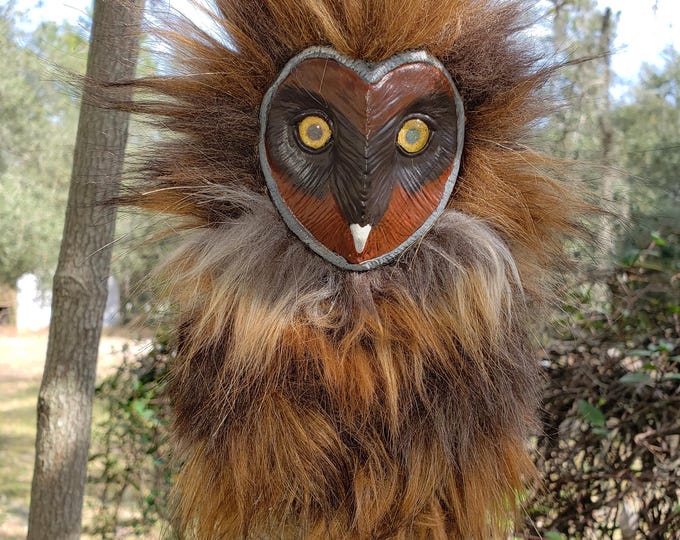 LARGE AVIAN: Darkphase Barn Owl Woodbaby,handmade Shoulder-sitting ...