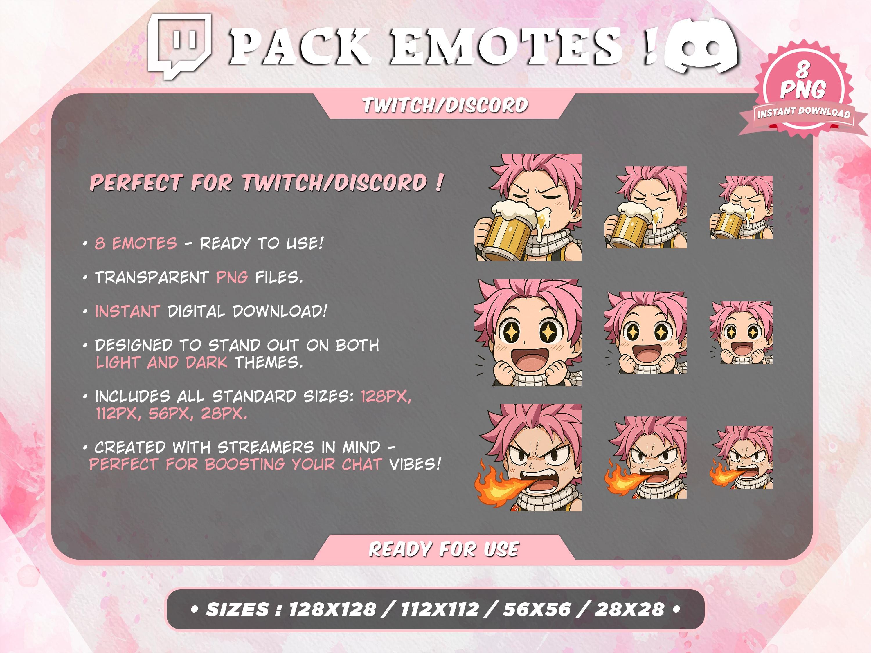 8 Emotes Dragon Slayer Boy Chibi Anime - Twitch & Discord Pack ...