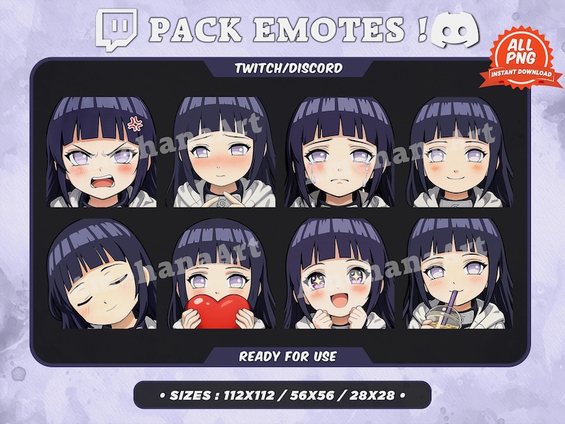 8 Girl Ninja Chibi Anime Emotes - Twitch & Discord Pack – Streamer PNG ...