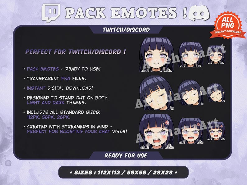 8 Girl Ninja Chibi Anime Emotes - Twitch & Discord Pack – Streamer PNG ...
