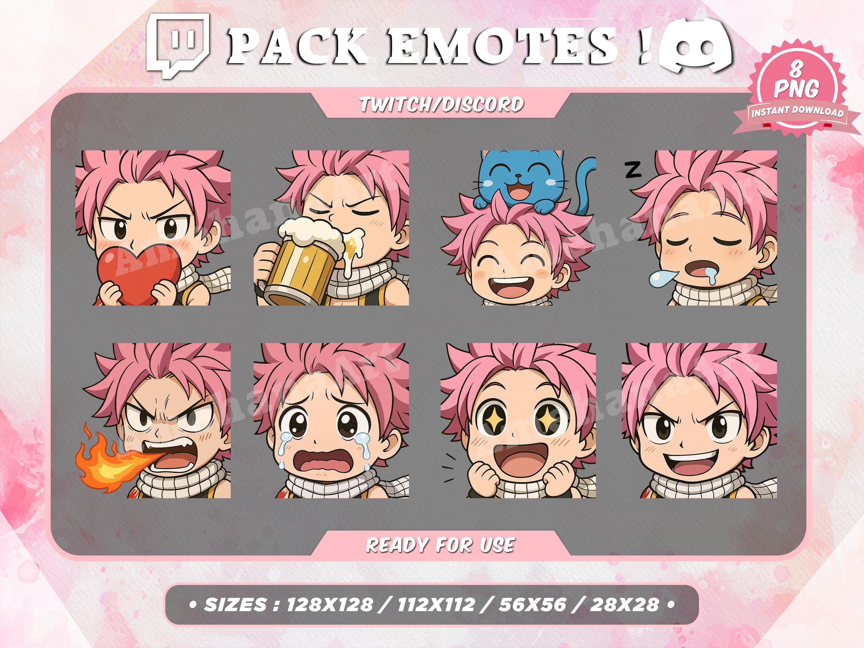 8 Emotes Dragon Slayer Boy Chibi Anime - Twitch & Discord Pack ...
