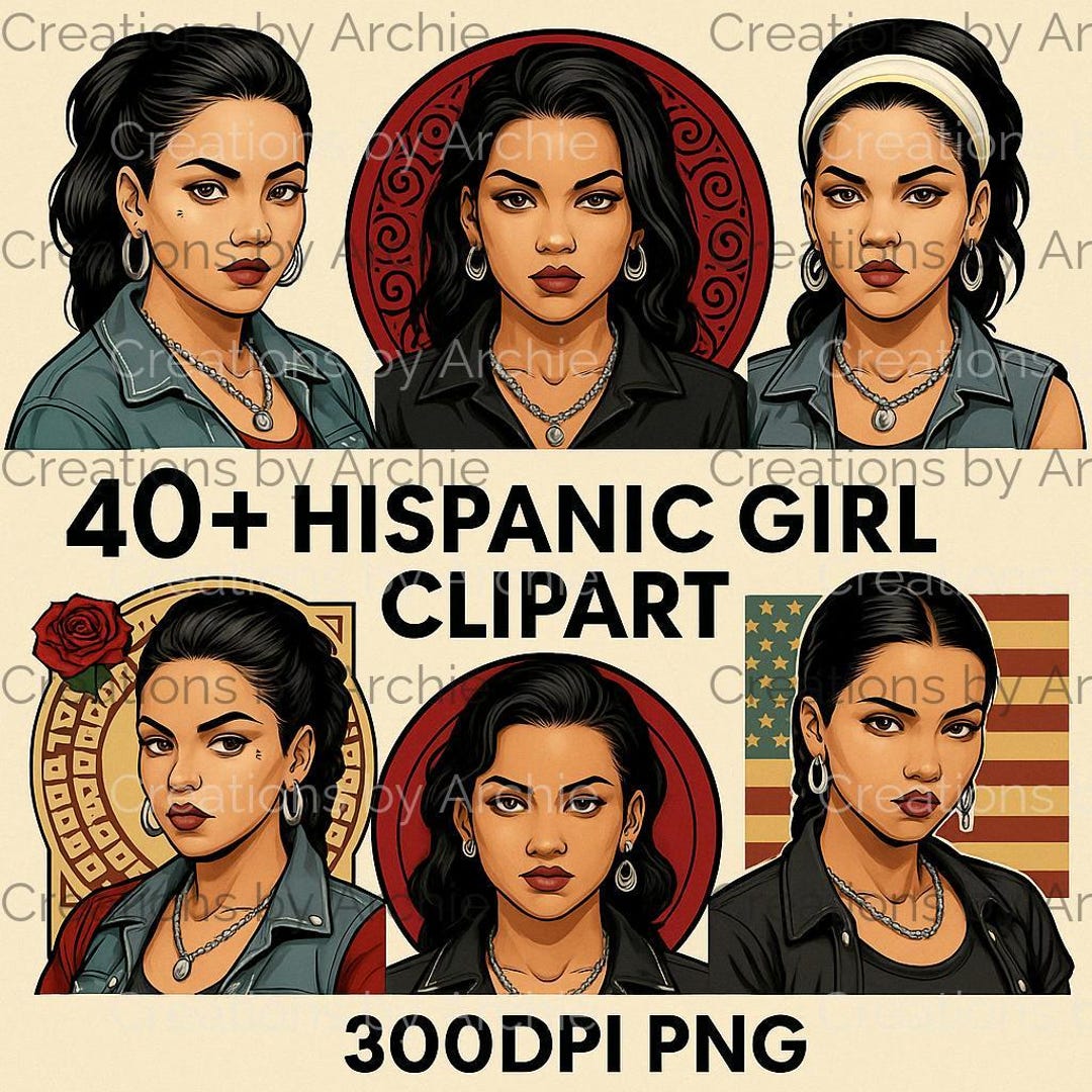 40+ Vibrant Hispanic Girl Clipart Collection - Instant Download ...