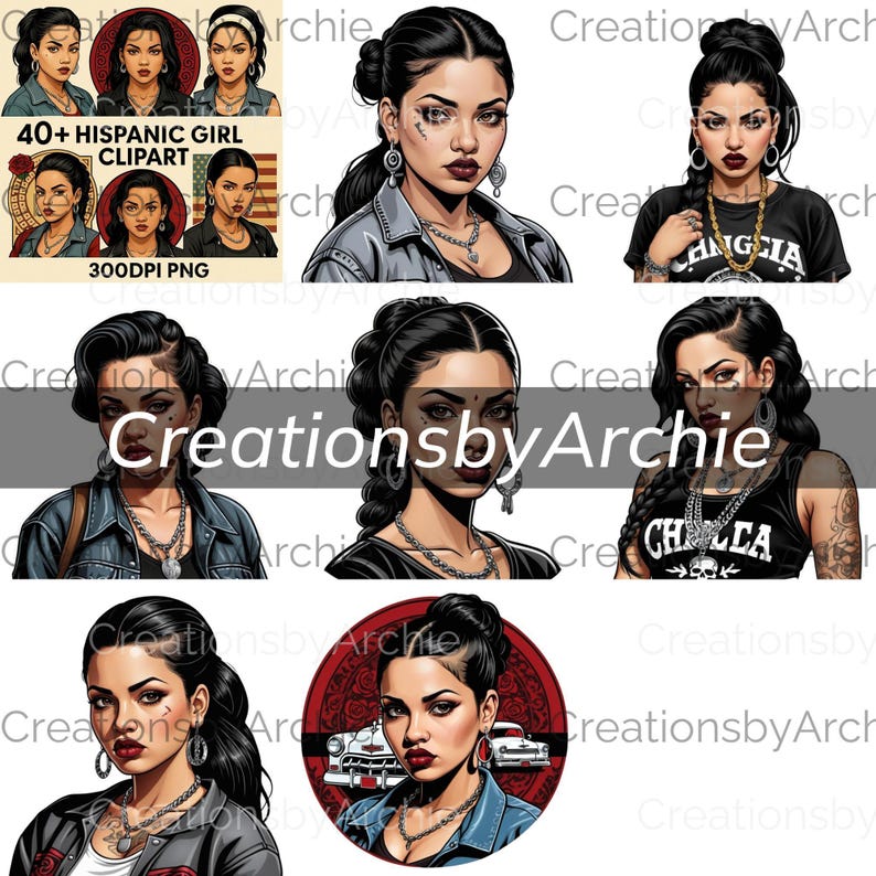 40+ Vibrant Hispanic Girl Clipart Collection - Instant Download ...