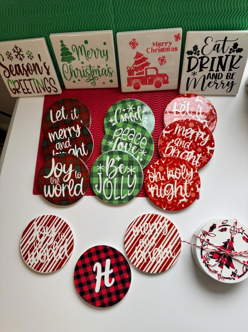 Holiday Ceramic Coasters, Available for Purchase or Special Order - Etsy