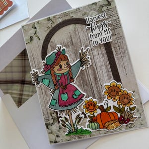 Handmade Scarecrow Thanksgiving Cards: Fall Florals, Pumpkins - Etsy