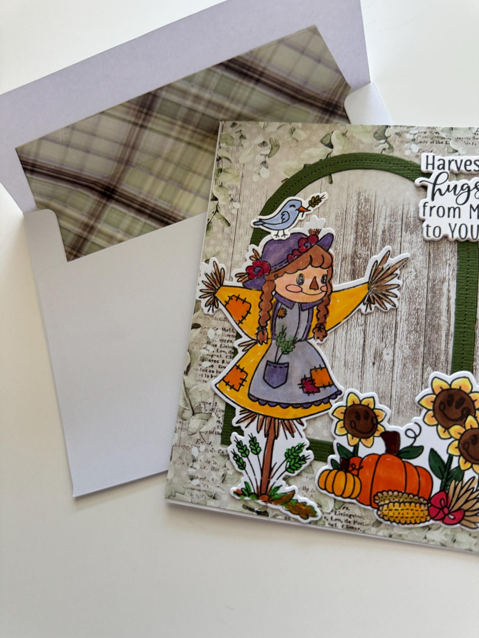 Handmade Scarecrow Thanksgiving Cards: Fall Florals, Pumpkins - Etsy