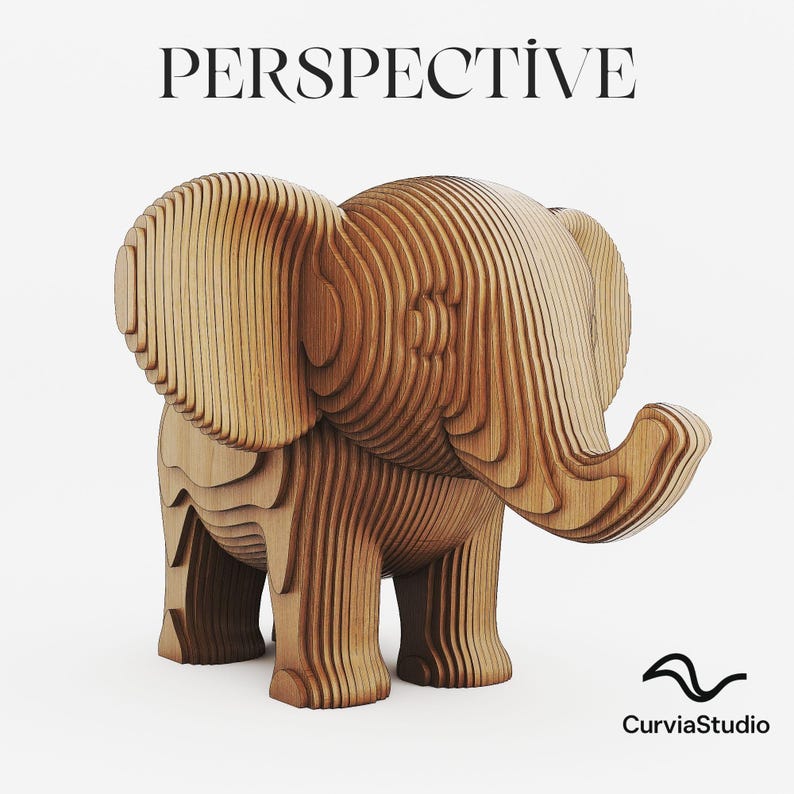 Baby Elephant Parametric Sliced 3D Puzzle | DIY Wooden Educational Toy ...