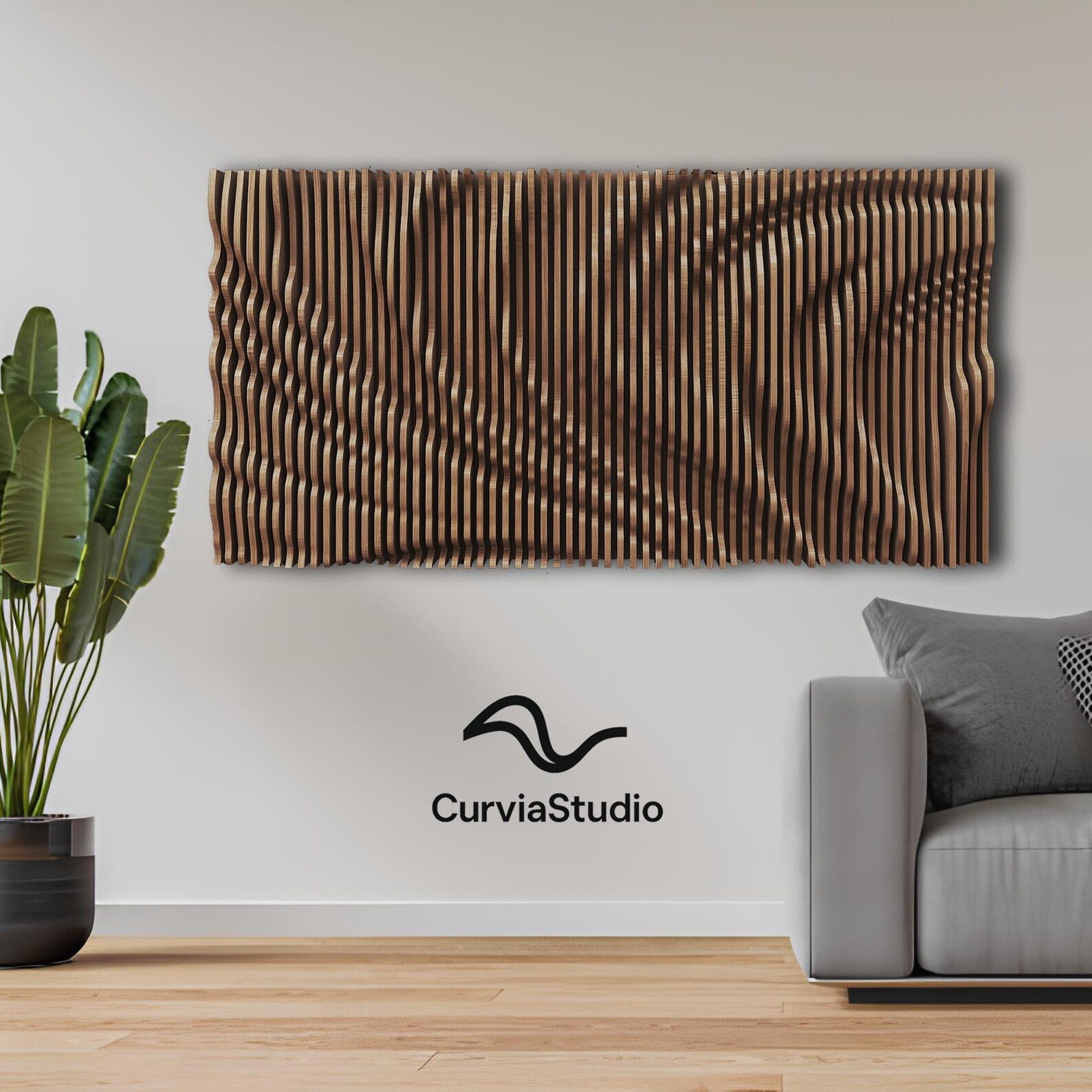 Parametric Wall Panel - 02 | 3D Wooden Wall Art | Digital File for CNC | Modern Curved Wall ...