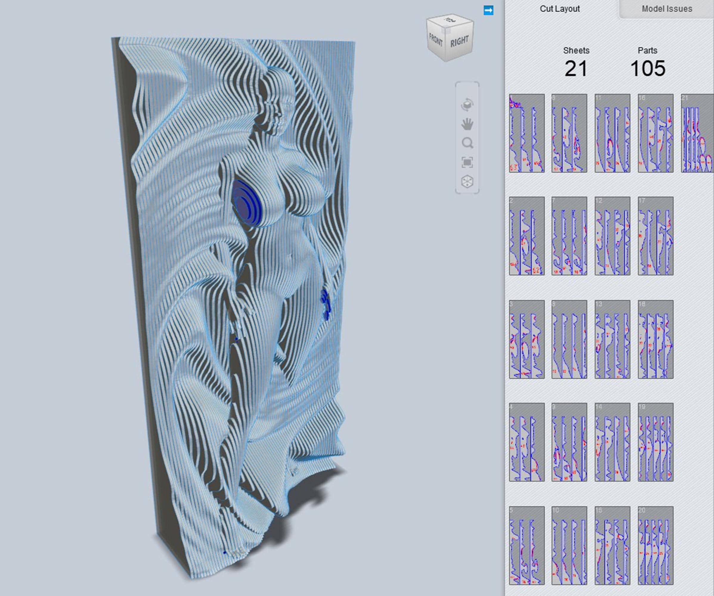 Parametric Female Body Sculpture Panel | Abstract 3D Wood Wall Art - 04 | Layered CNC Cut Design ...