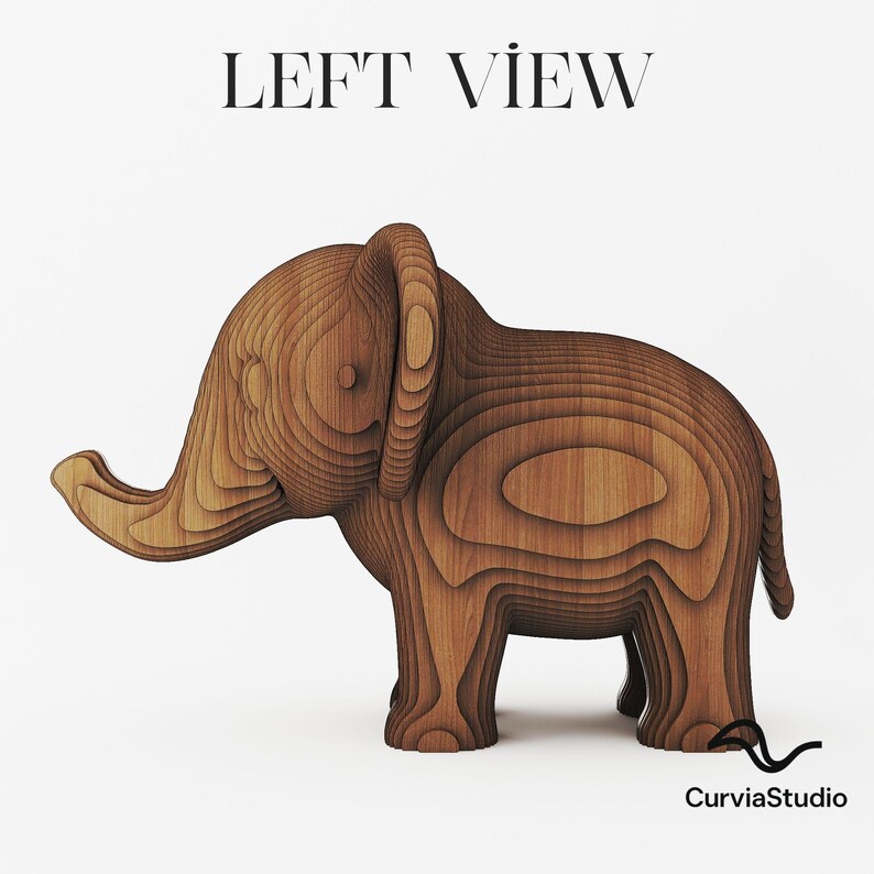 Baby Elephant Parametric Sliced 3D Puzzle | DIY Wooden Educational Toy ...