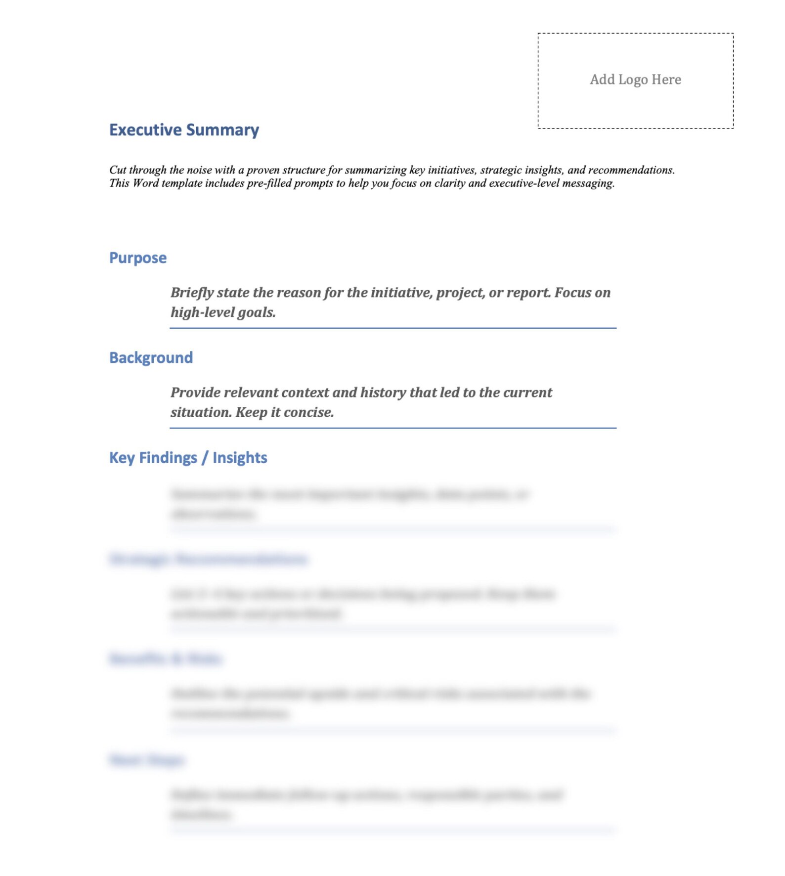 Executive Summary Template - Etsy