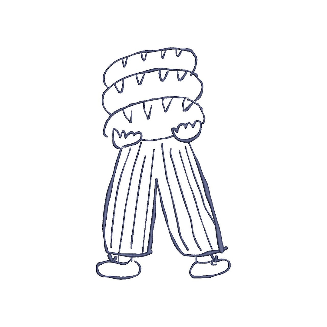 Weird Embroidery Design File, Food Applique Dessign, Baguette File ...