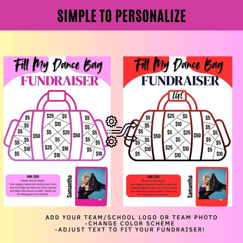 Dance Fundraiser Template: Fill My Bag, Editable Canva Design (digital ...