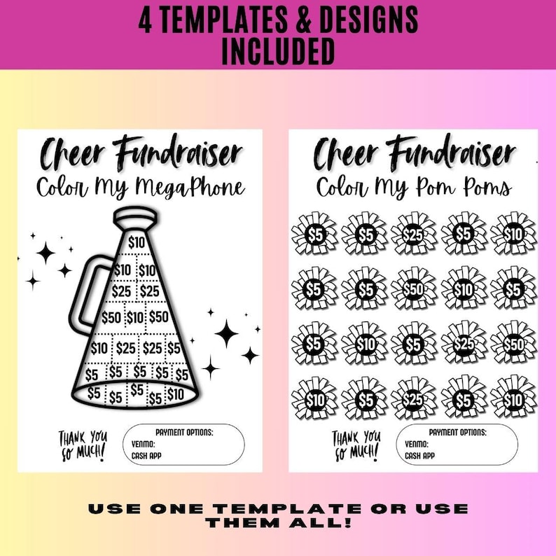 Cheer Fundraiser Printable Bundle: Editable Canva Templates (digital ...