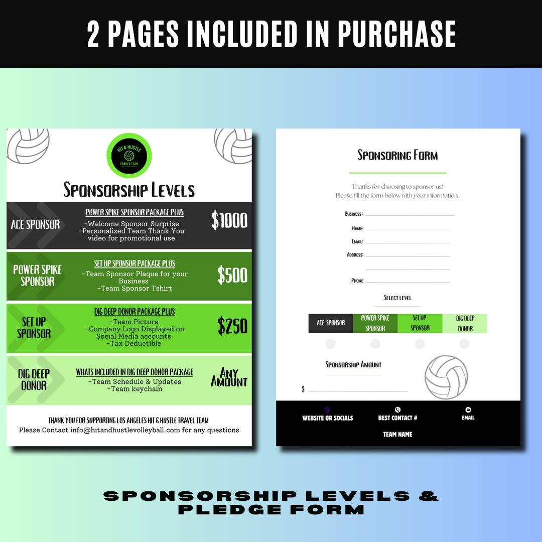 Volleyball Sponsorship Flyer Template: Editable Canva Design (digital ...