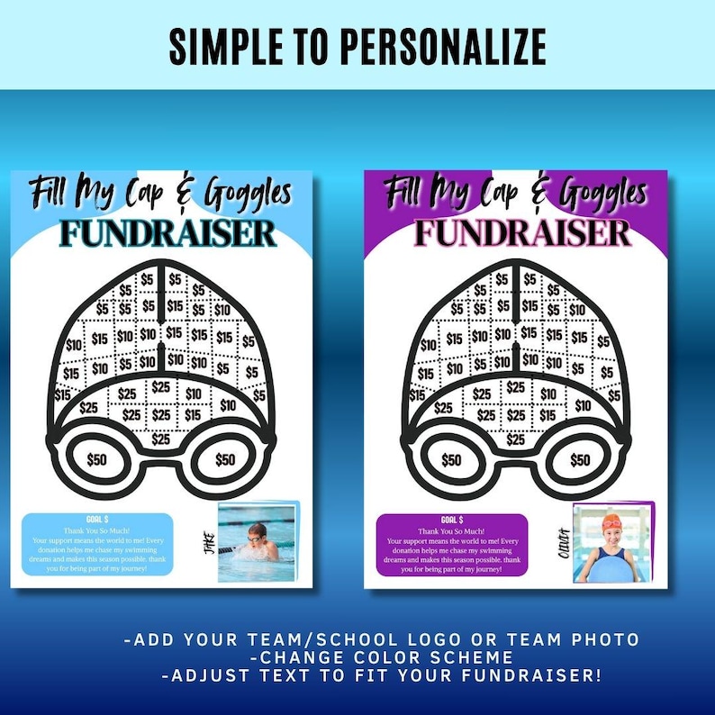 Swim Fundraiser Flyer: Editable Canva Template (digital Download) - Etsy