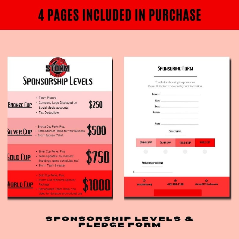 Editable Soccer Sponsorship Packet Template: Canva Design (digital ...
