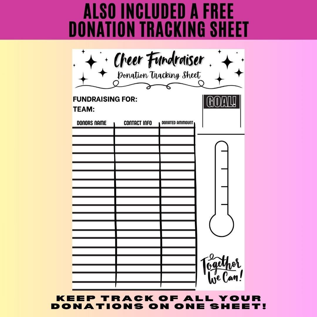 Cheer Fundraiser Printable Bundle: Editable Canva Templates (digital ...