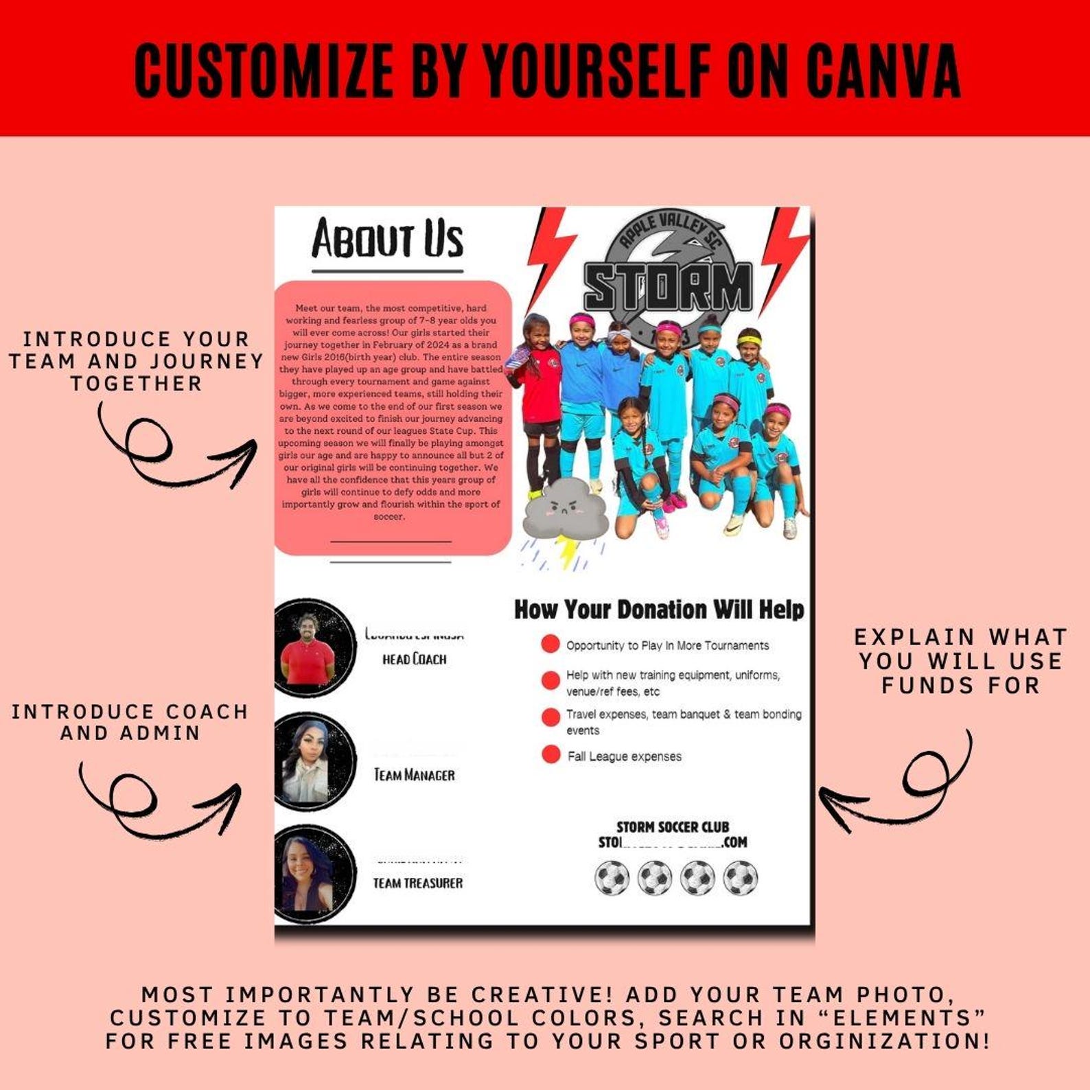Editable Soccer Sponsorship Packet Template: Canva Design (digital ...