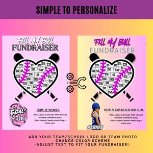 Softball Fundraiser Flyer Template: Fill My Ball, Editable Canva ...