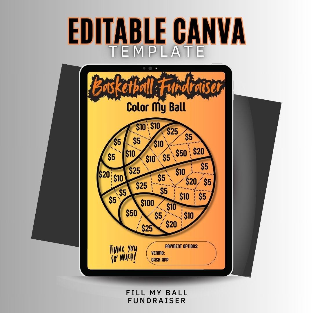 Basketball Fundraiser Template: Editable Canva Flyer (digital Download ...