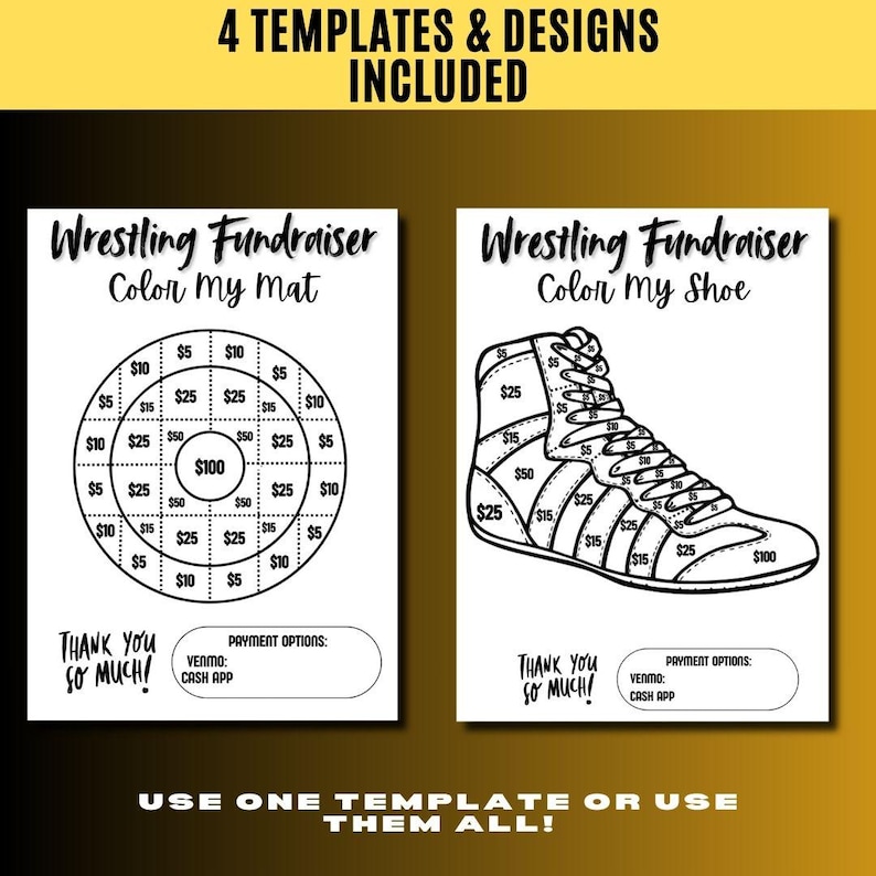 Wrestling Fundraiser Template Bundle: Fill My Mat, Uniform, Shoe (canva ...