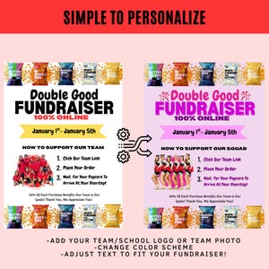 Double Good Popcorn Fundraiser Flyer Template: Editable Canva Printable ...