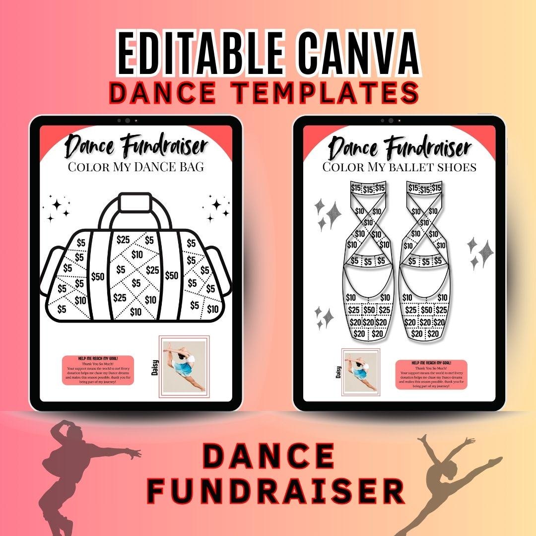 Dance Fundraiser Duo | Fill My Dance Bag & Ballet Shoes | Editable ...