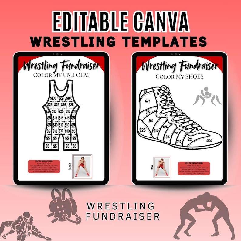Wrestling Fundraiser Flyer Templates: Fill My Uniform & Shoe (digital ...