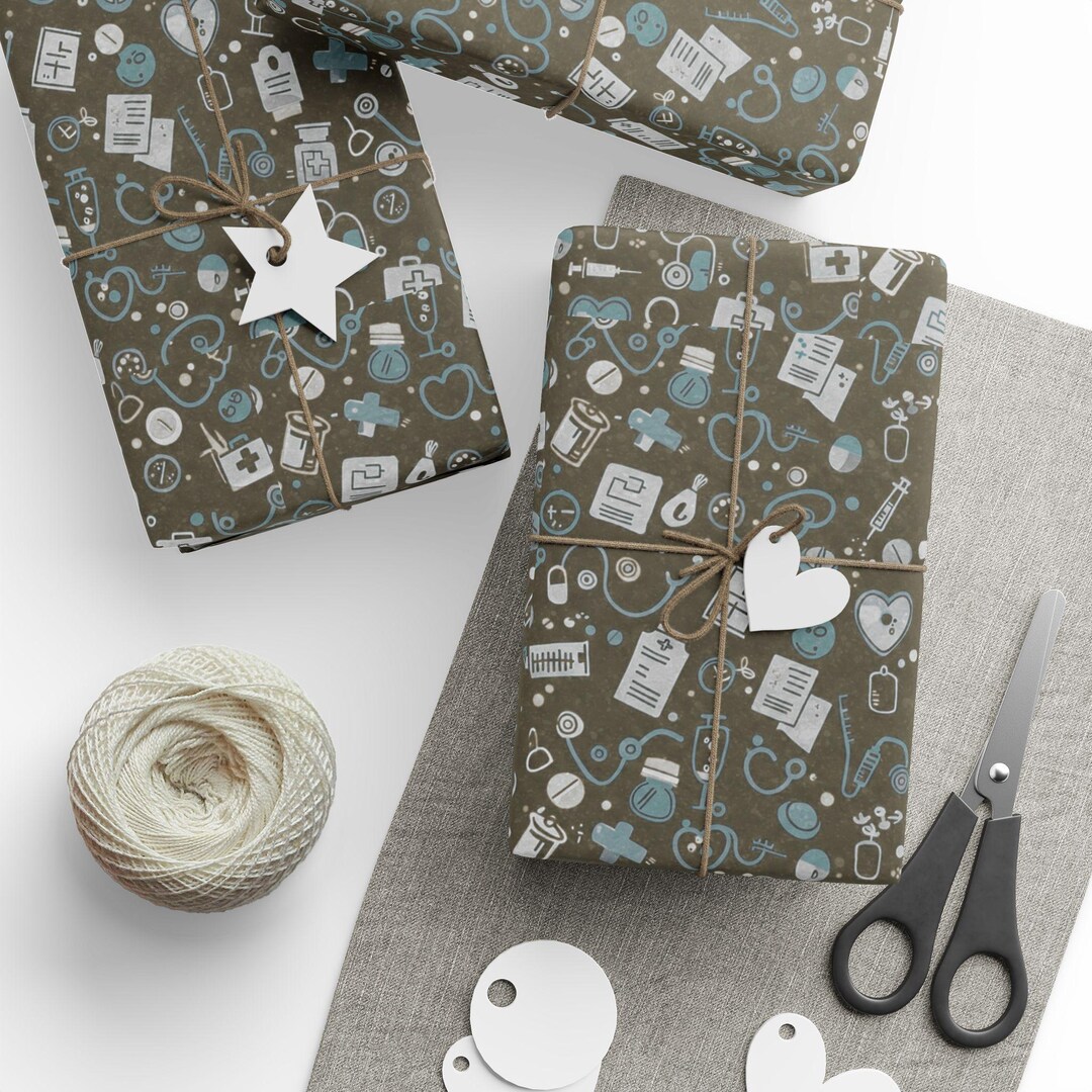 Charming Medical Nurse Themed Wrapping Paper for Gifts, Doctor ...